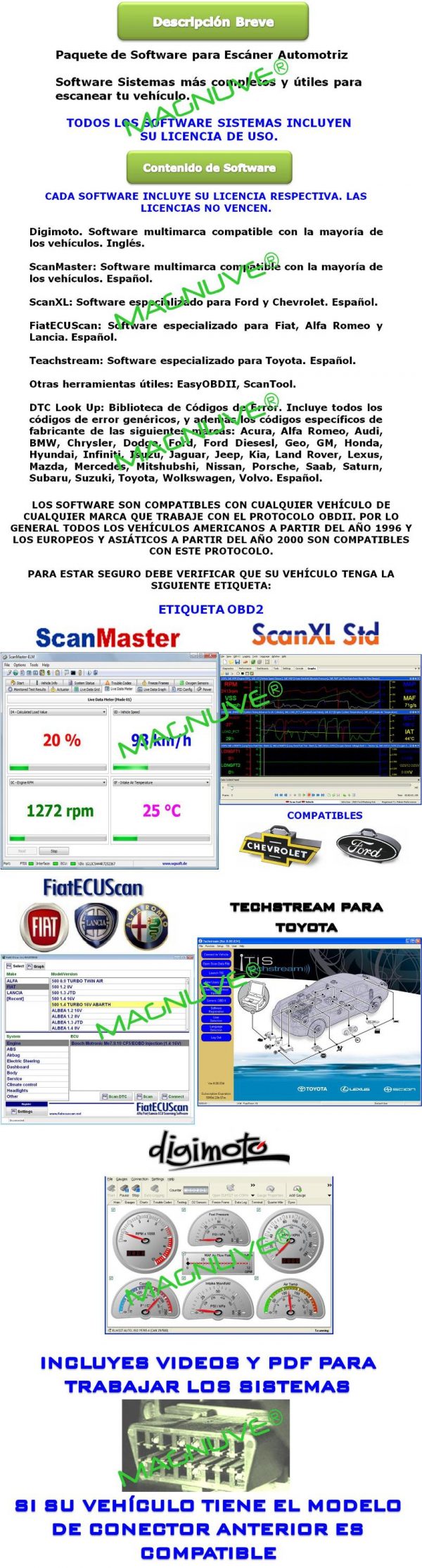 Sistema Scanner, Diagnostico, Automotriz, Multimarcas > MAGNUVE